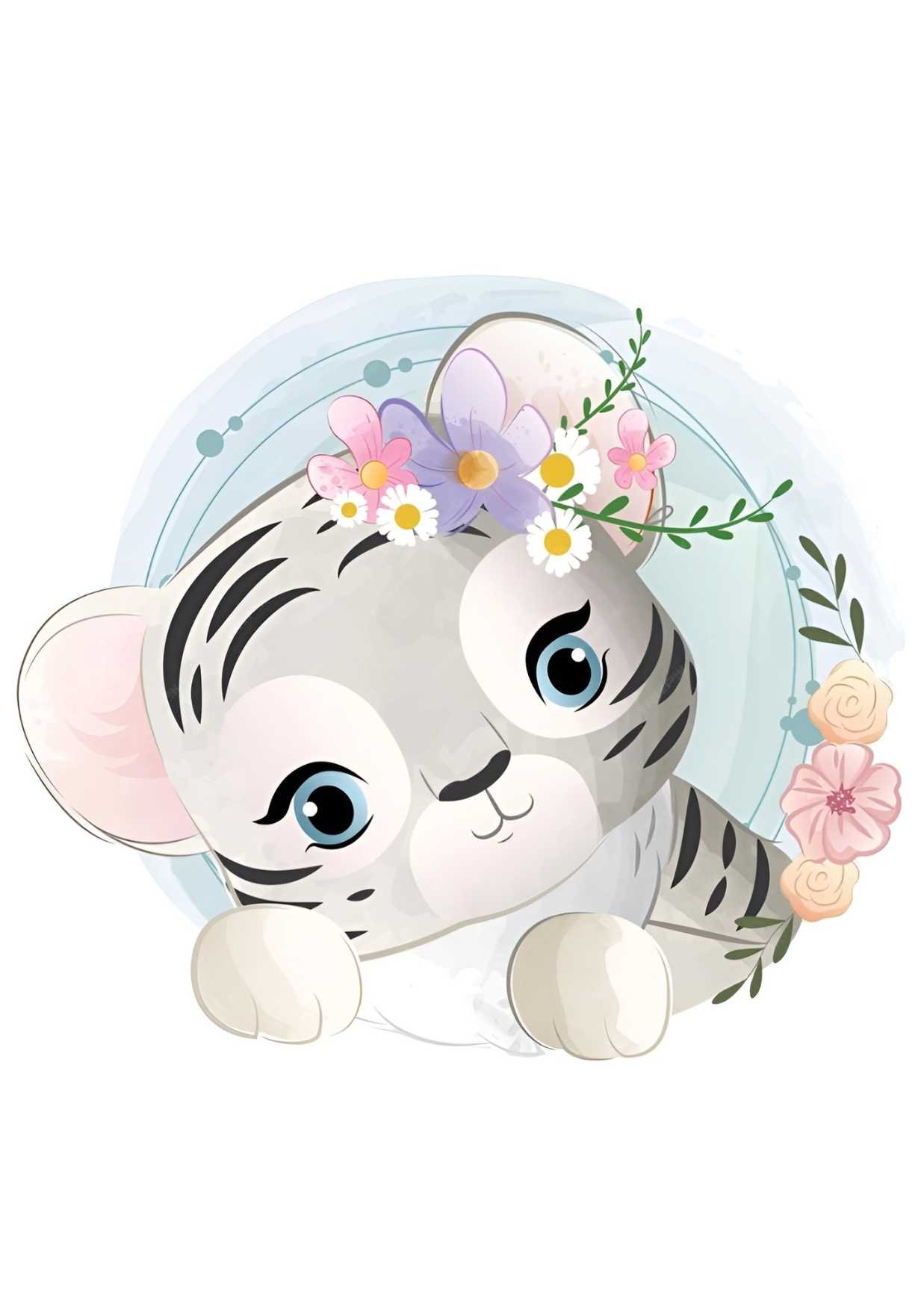 Lámina infantil tigre gris - Petite